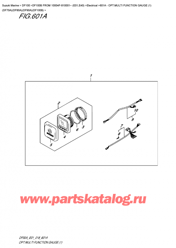 Suzuki DF100 BTL / BTX FROM 10004F-810001~ (E01) / 601A - Опции: multi ...